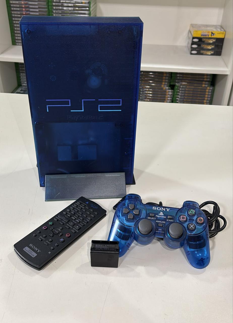 Console Sony Playstation 2 Fat Ocean Blue SCPH-37000 - PS2 FAT - www ...