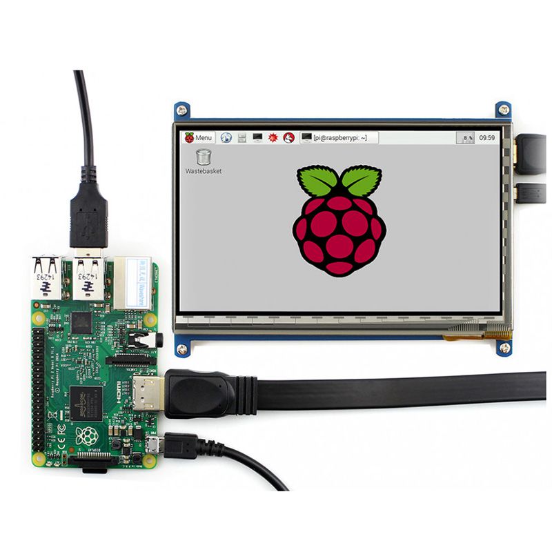 Display Raspberry Touchscreen 7" 800x480 HDMI | Baú da Eletrônica - Baú da Eletrônica ...