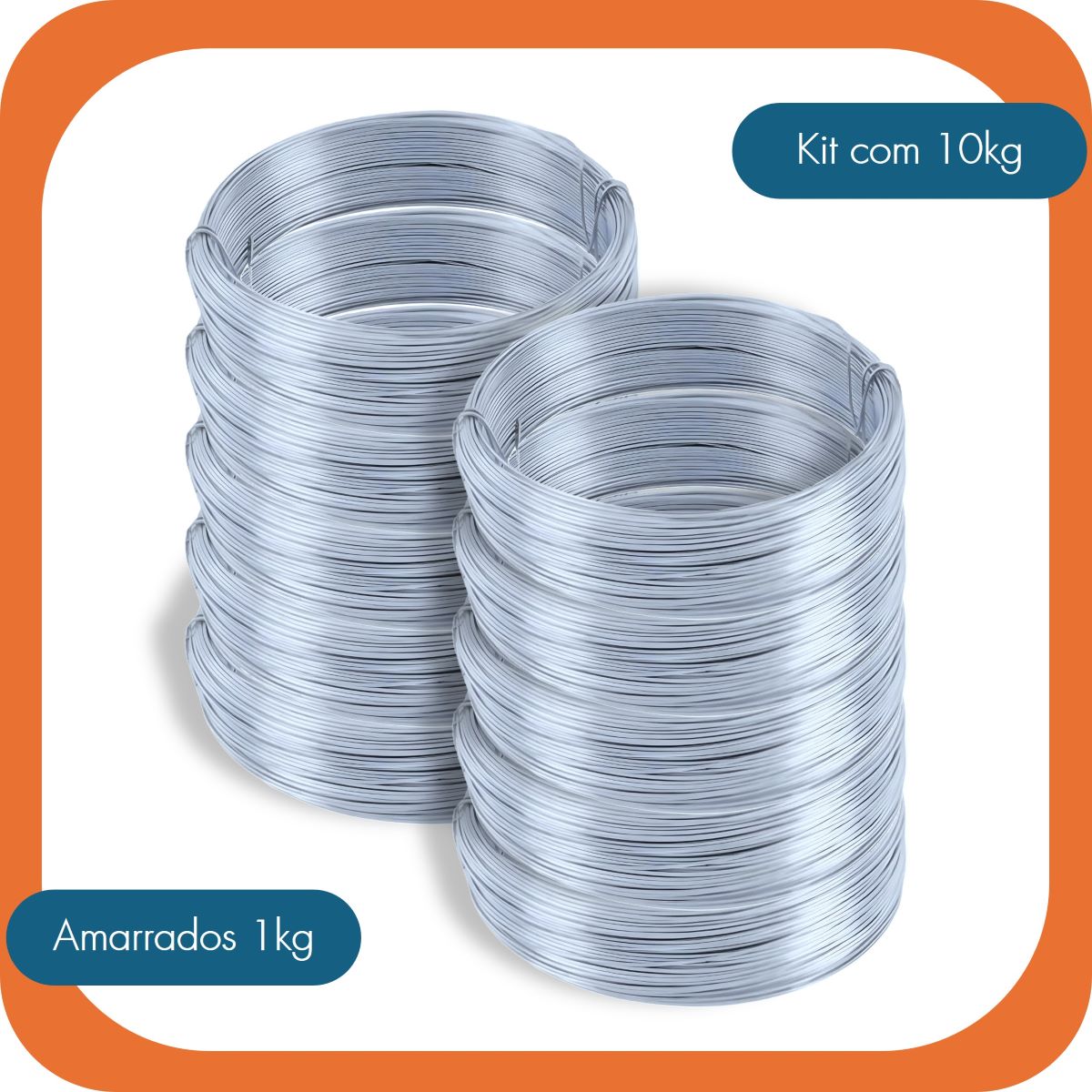Kit 10kg Arame Galvanizado BWG 16 Fio 1,65mm allflex 10x1kg - LUP PLACE