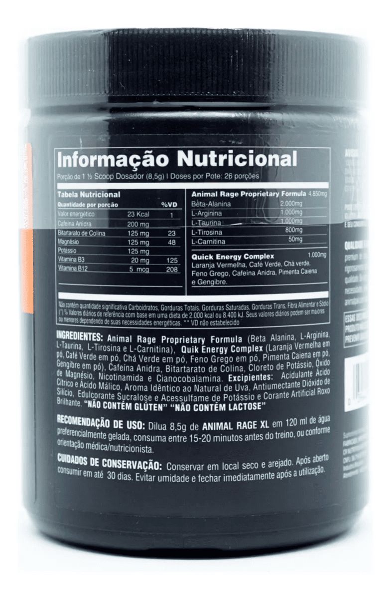 Preworkout Animal Rage XL - Universal - Expert Suplementos São Luís ️ ...