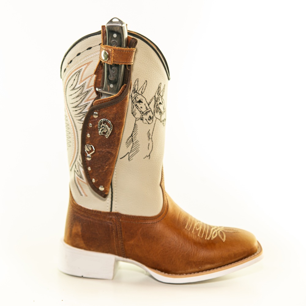 Bota Muladeiros com Bainha Faca Retiravel Sola Branca - Botas Texanas ...