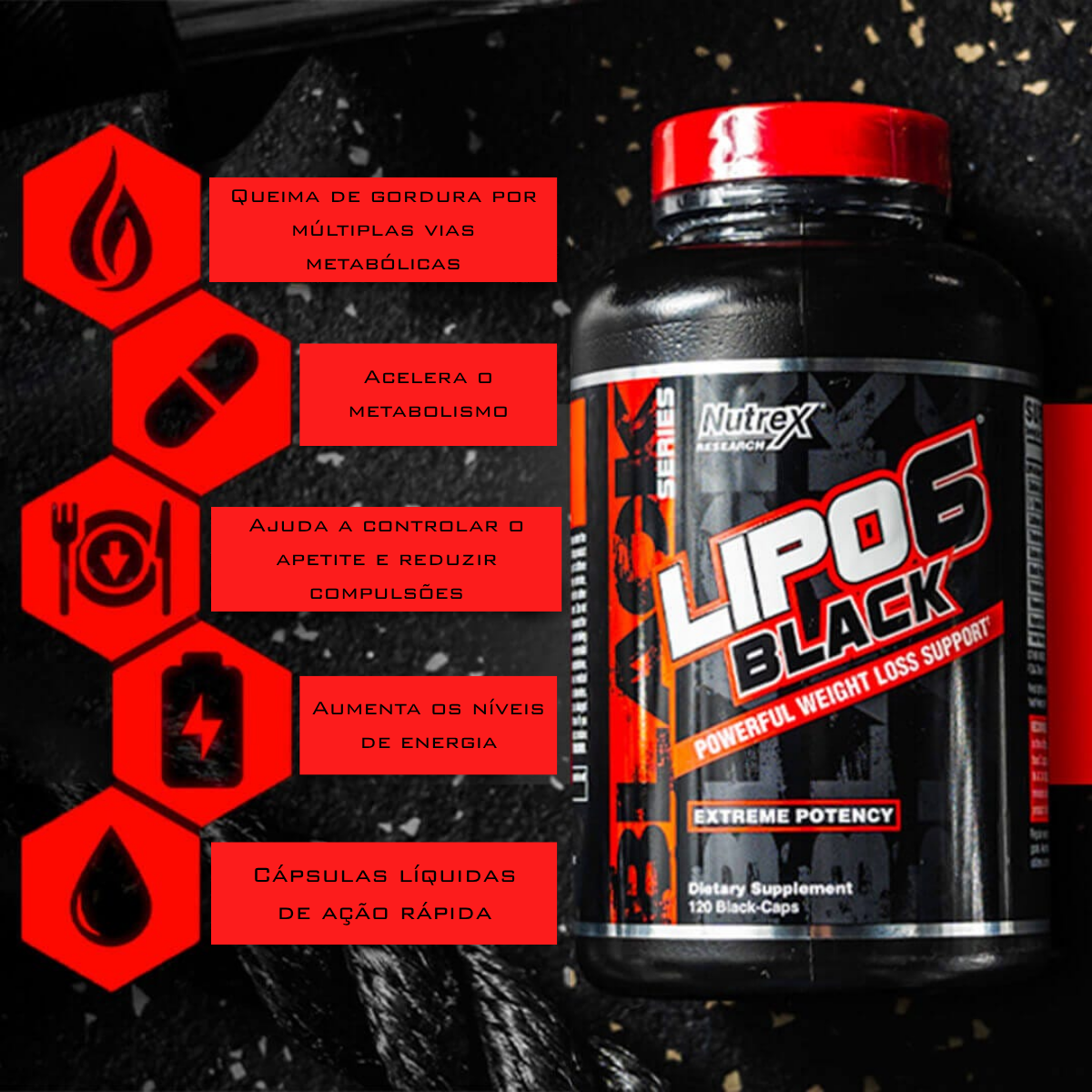Lipo 6 Black 120 Cápsulas Nutrex Research - Suplelive
