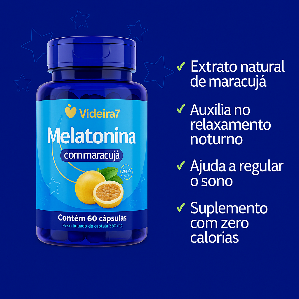 Melatonina com Maracujá 500mg - 60 CÁPSULAS - P&P Fit - A sua loja de ...