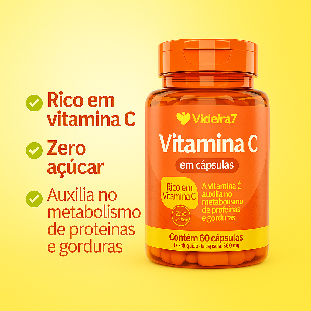 Vitamina C 200% IDR - 60 CÁPSULAS - P&P Fit - A sua loja de Produtos ...