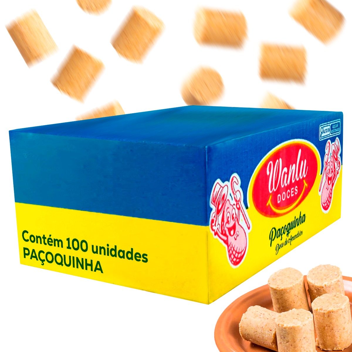 Paçoca Rolha Embrulhada Wanlu Caixa 100un - Amendoim Tradicional - P&P ...