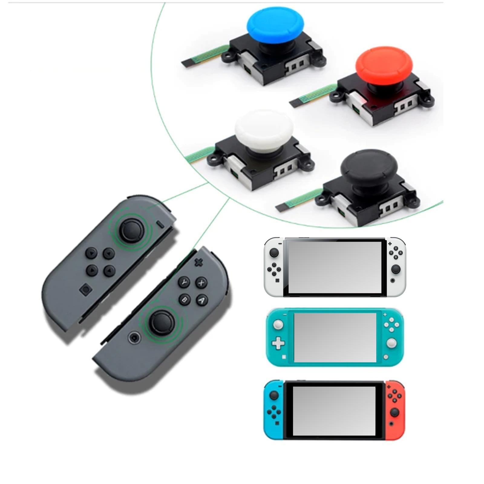 Botao Analogico Controle Joycon Nintendo Switch Oled Lite V1 V2 Conect3D Games Tudo para seu Setup Gamer