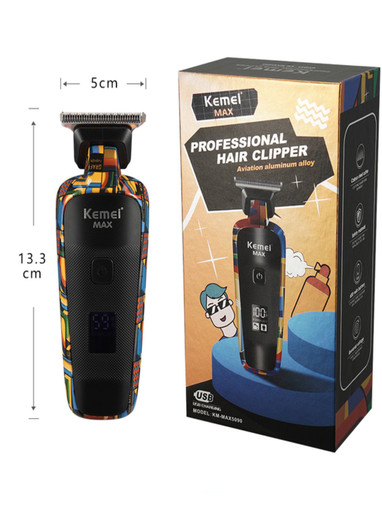 Máquina de Acabamento Profissional Kemei KM Max 5090 - Hai Brasil