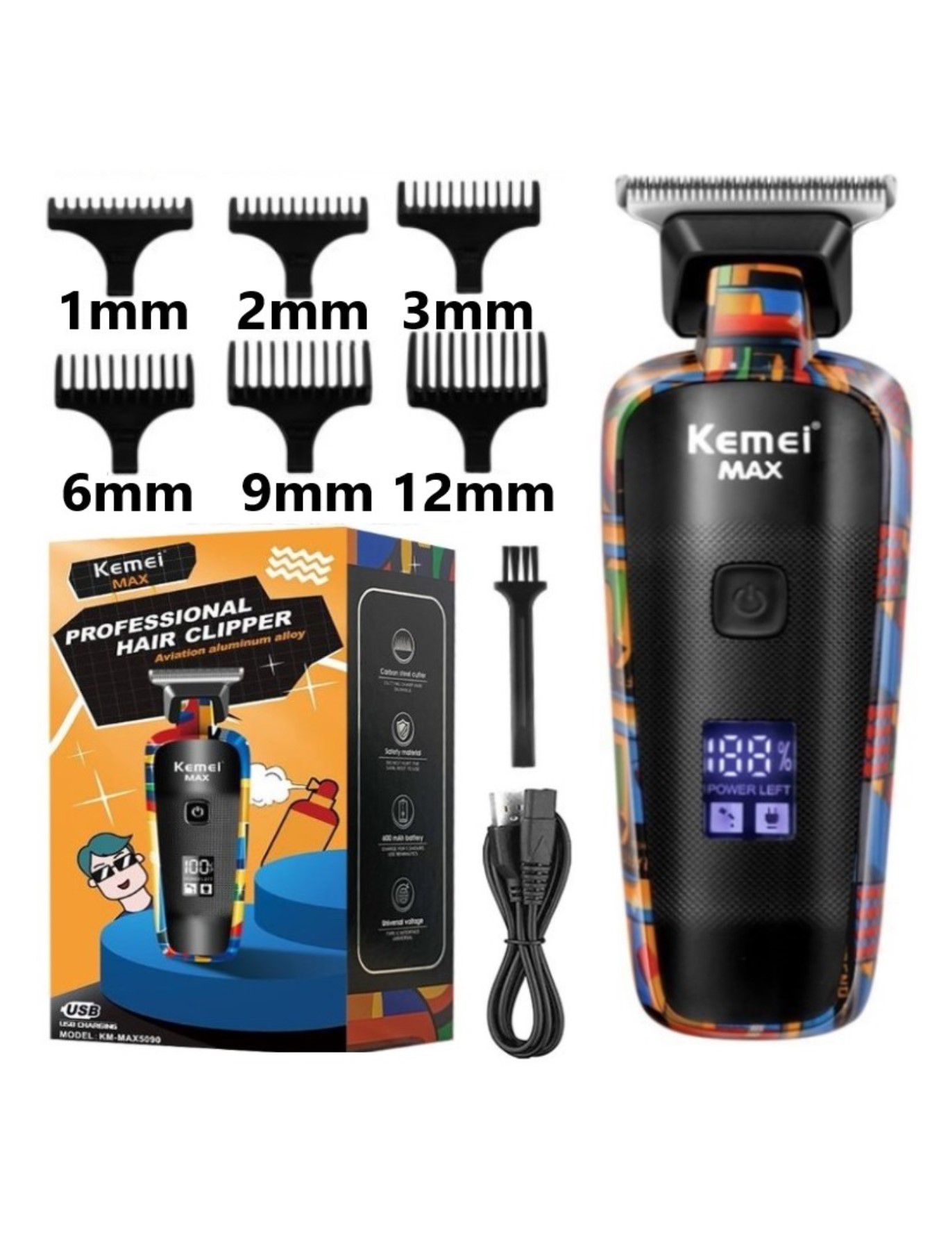 Máquina de Acabamento Profissional Kemei KM Max 5090 - Hai Brasil