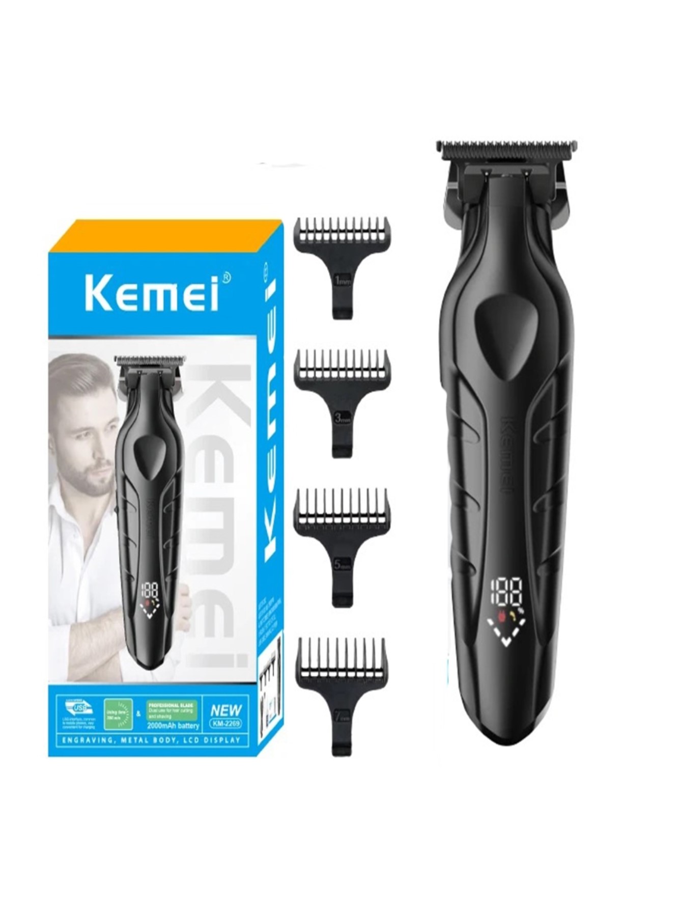 Maquina de Acabamento Profissional Kemei km 2269 - Hai Brasil