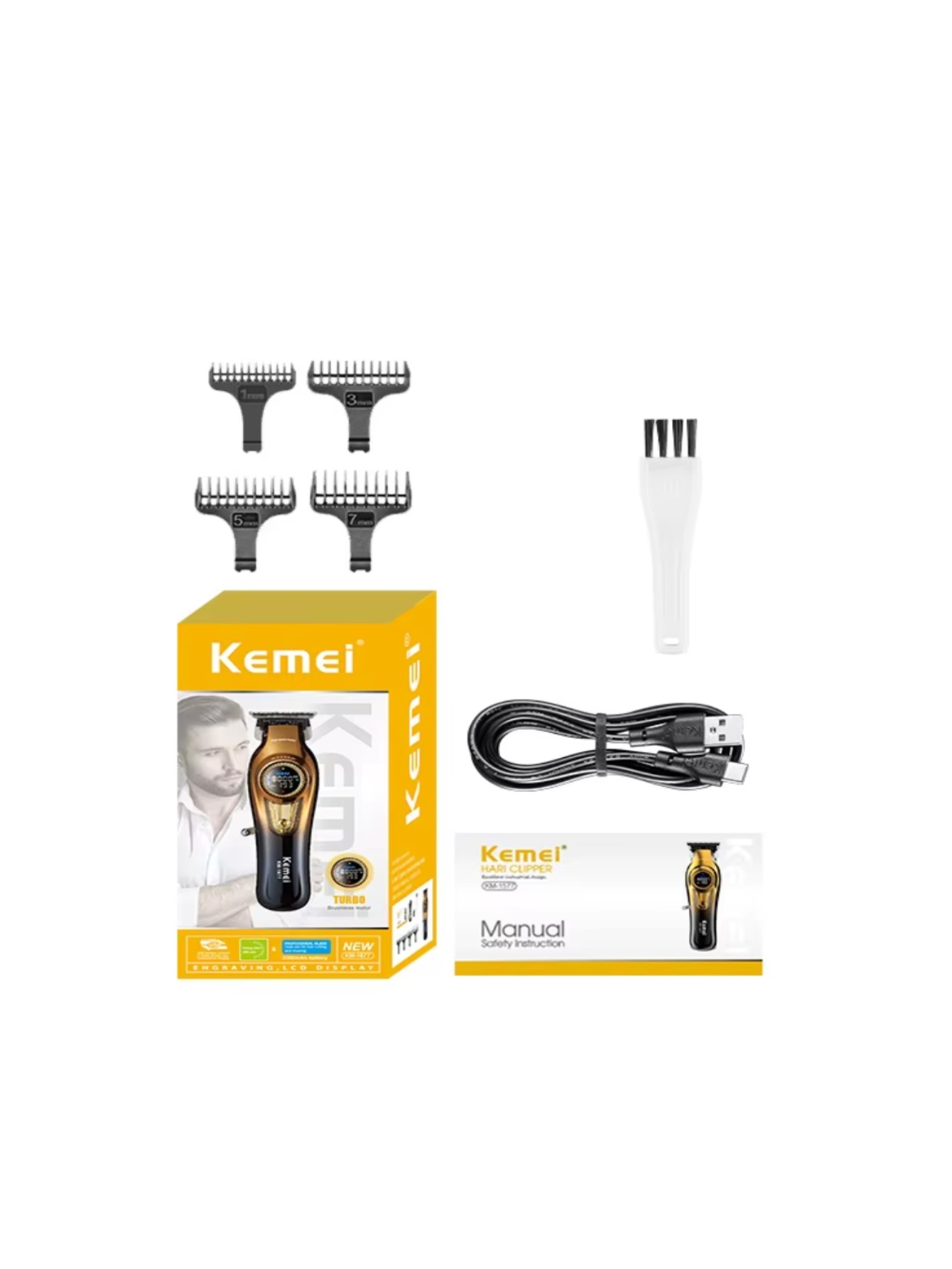 Maquina de Acabamento Profissional Kemei KM 1677 8000RPM - Hai Brasil