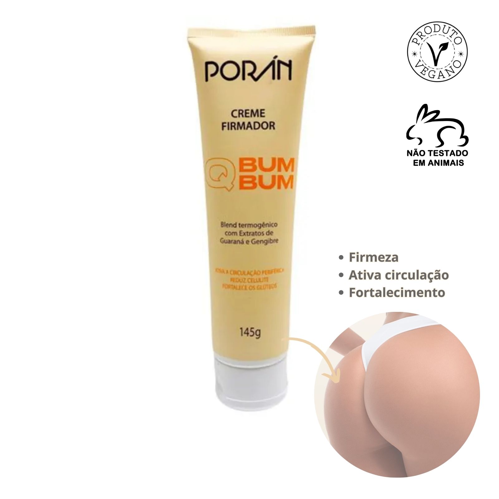 Creme Firmador Q Bumbum Poran 145g - Saggior Maquiagens, Jóias e Acessórios