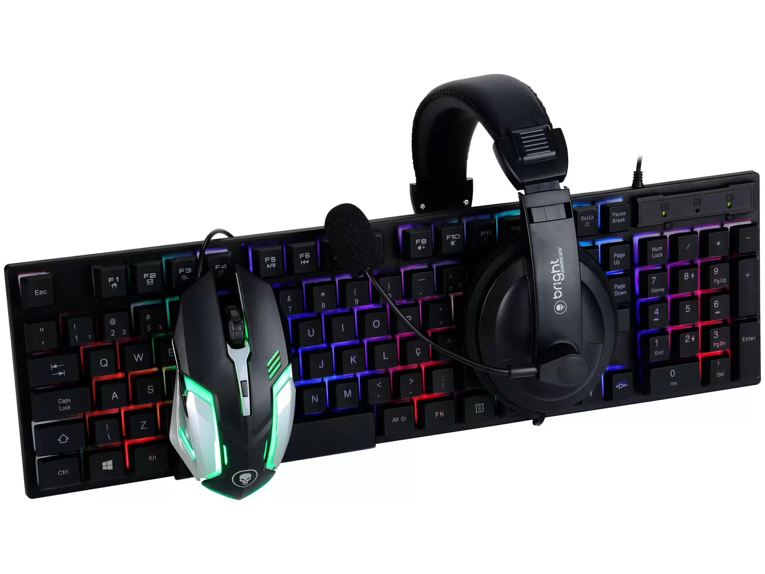 Combo bright gamer 543 teclado + mouse + headset - Armarinho Toque Mágico