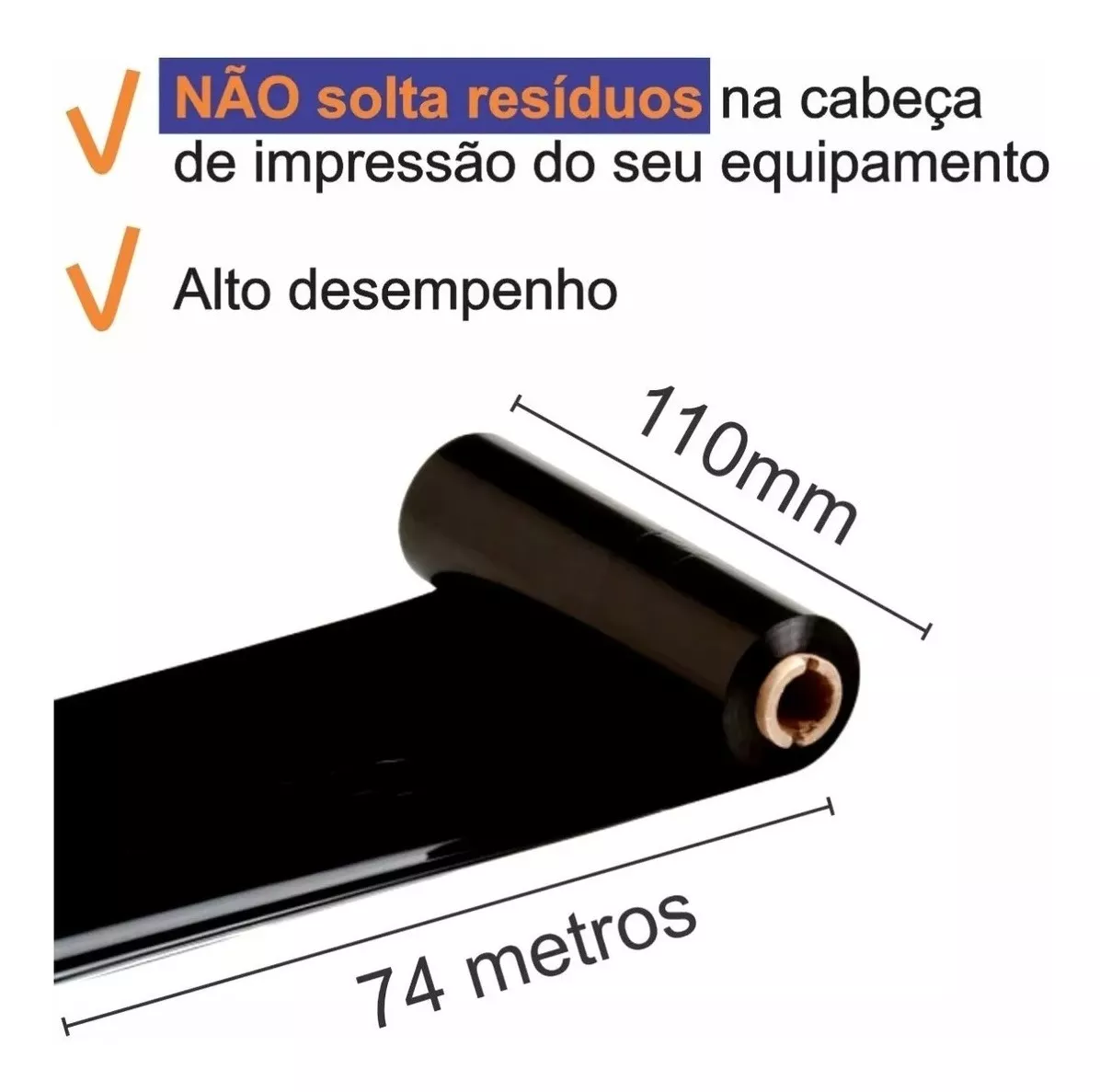 Ribbon Cera 110mm x 74m - EtiquePro - Etiquetas Comerciais e Industriais