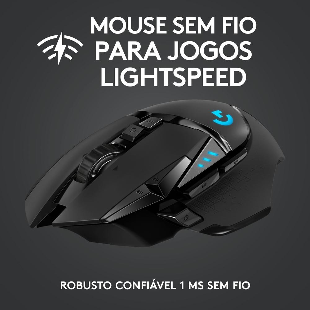 Mouse Gamer Logitech G502 LIGHTSPEED Sem Fio Preto RGB LIGHTSYNC ...