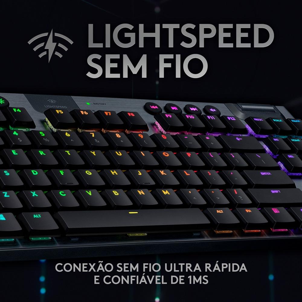 Teclado Mecânico Logitech Gamer Sem Fio G915 TKL RGB LIGHTSYNC, USB ou ...