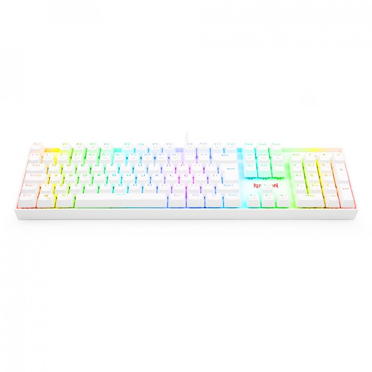 Teclado Mecânico Gamer Redragon Mitra RGB Branco Switch Preto ABNT2 ...