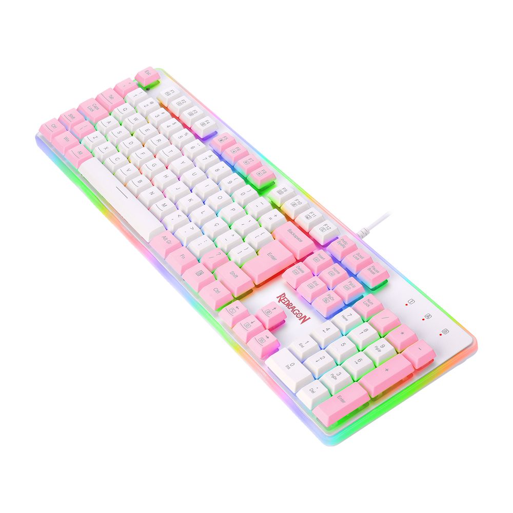 Teclado Gamer Redragon Dyaus 2, Membrana, RGB, White, ABNT2, Full-Size ...