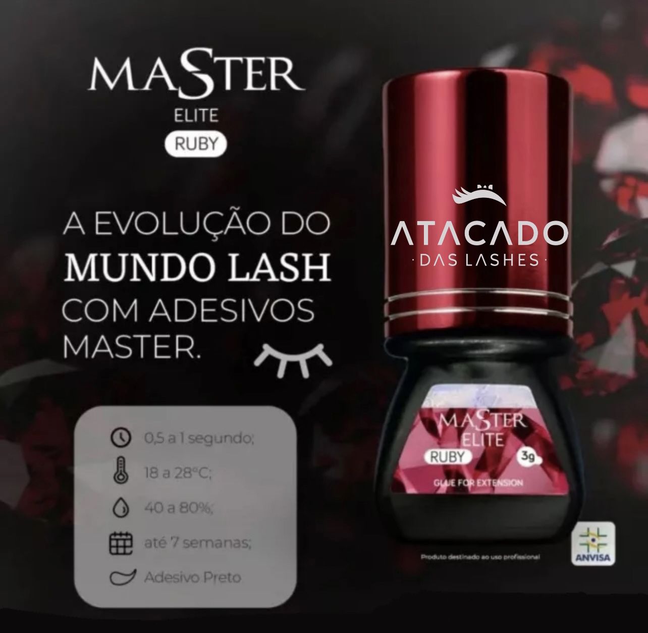 Cola Master Elite Ruby 3ml - Atacado das Lashes | Produtos para Extensão de cílios