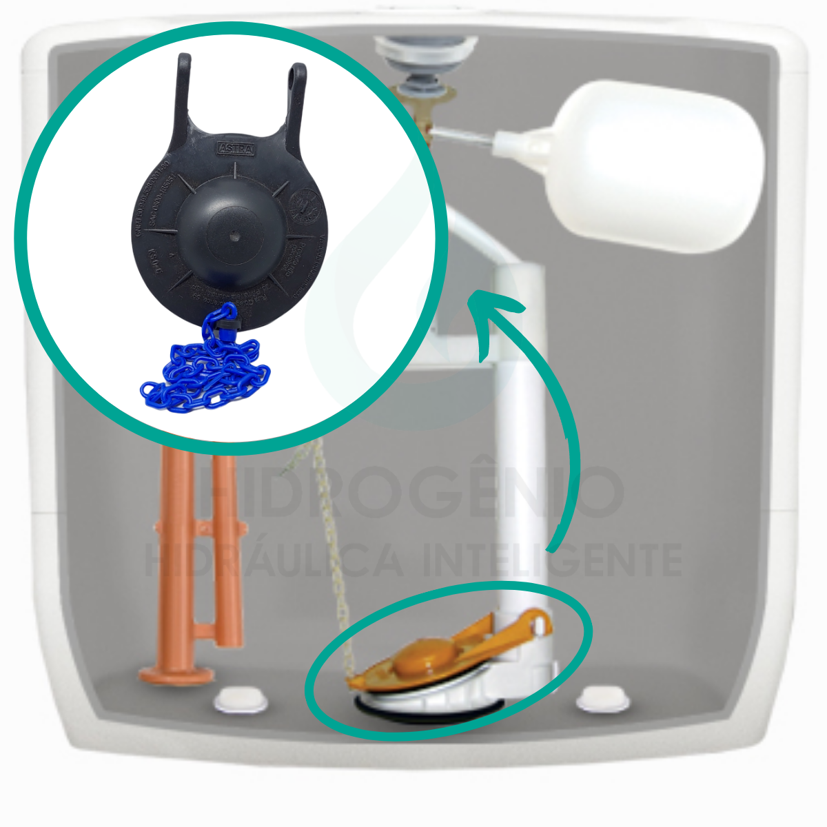 Obturador Borracha Caixa Acoplada Universal Kso/as - Astra - Hidrogênio Hidráulica Inteligente ...