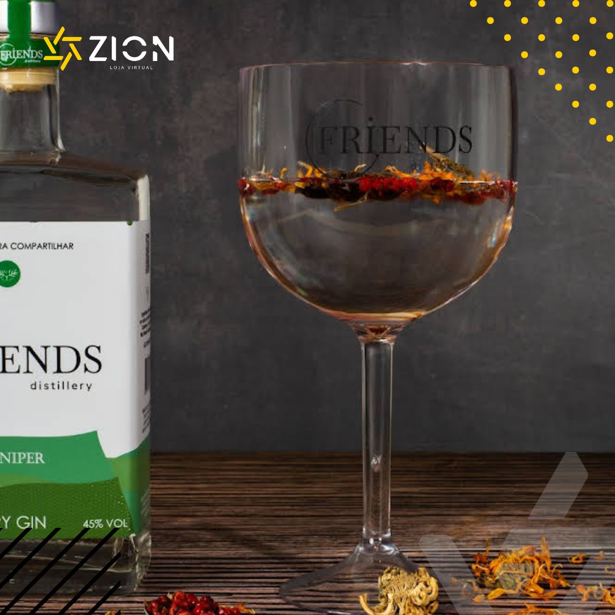 Dry Gin Friends Juniper Tradicional - Zion Loja Virtual