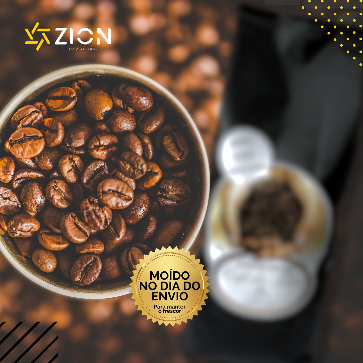 Café Moido 100% Arábica Torrado Artesanal Gourmet 250g - Zion Loja Virtual