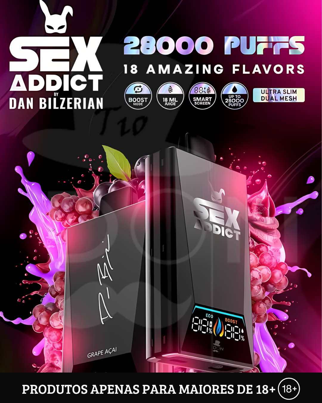 Descartável Ignite Sex Addict S280 28k | 5% (50mg) - DK CWB