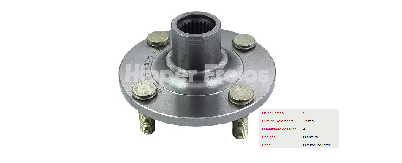 Cubo Roda Dianteiro - Kicks 1.6 16v após 2017... C/ABS - Estrias 25 / 4 ...