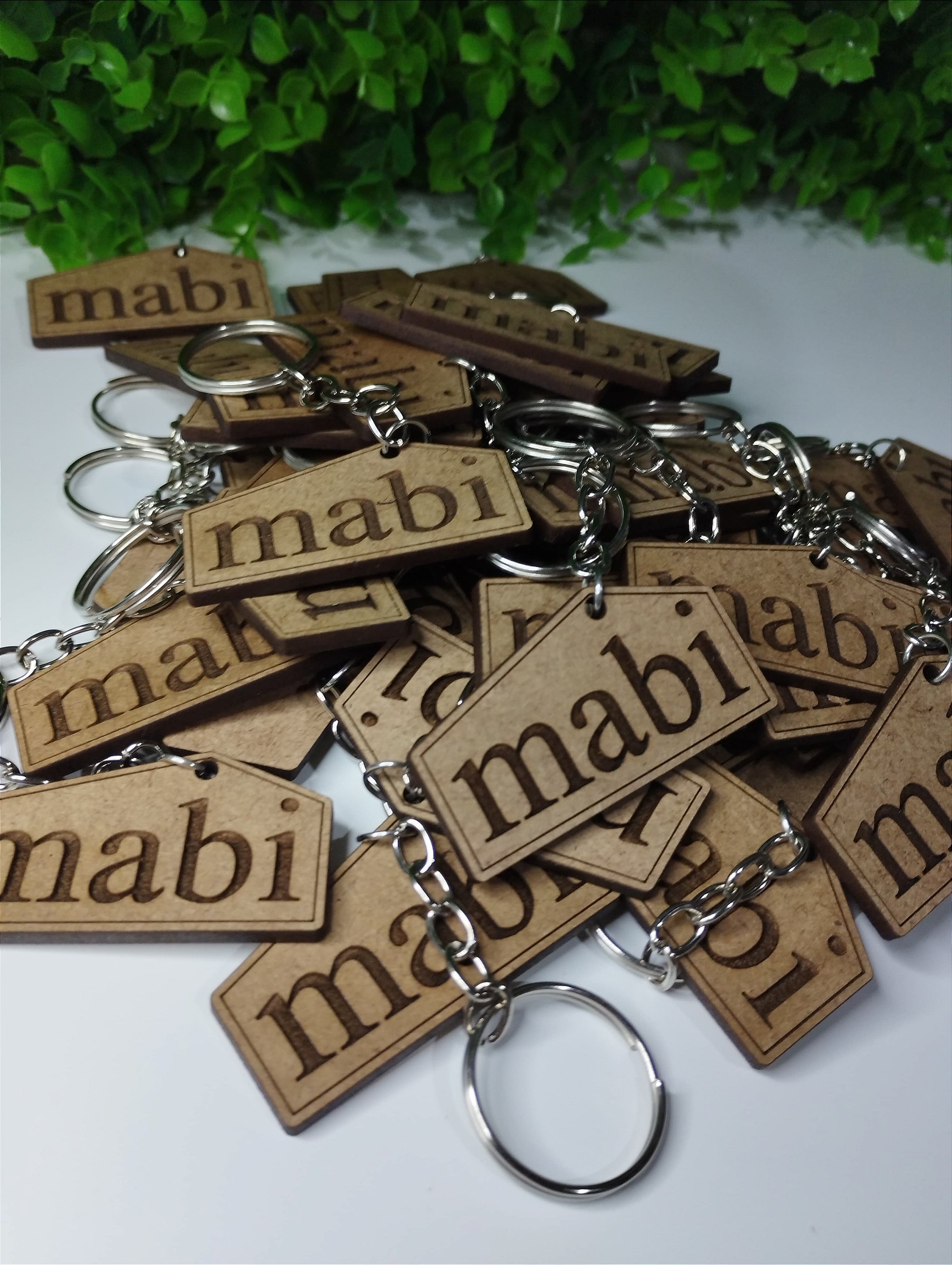 Chaveiros em mdf cru personalizados a laser com sua marca - MDF