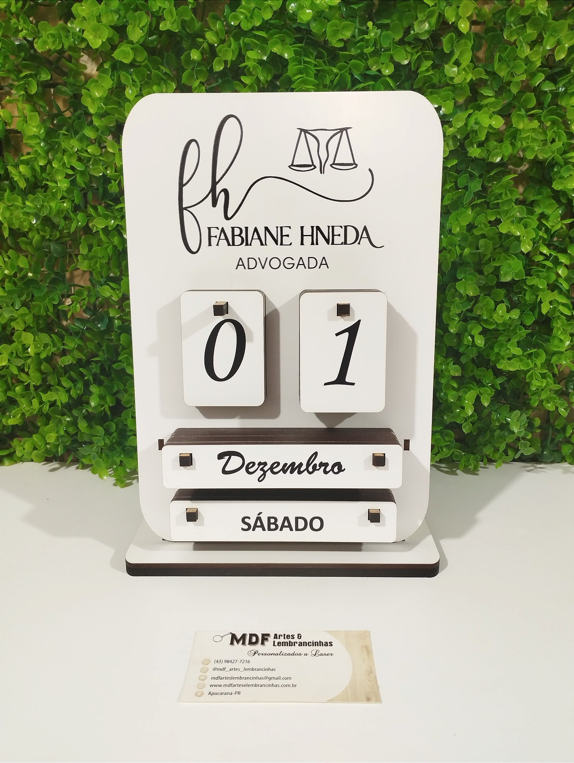 Caléndario permanente em mdf personalizado com sua marca - MDF