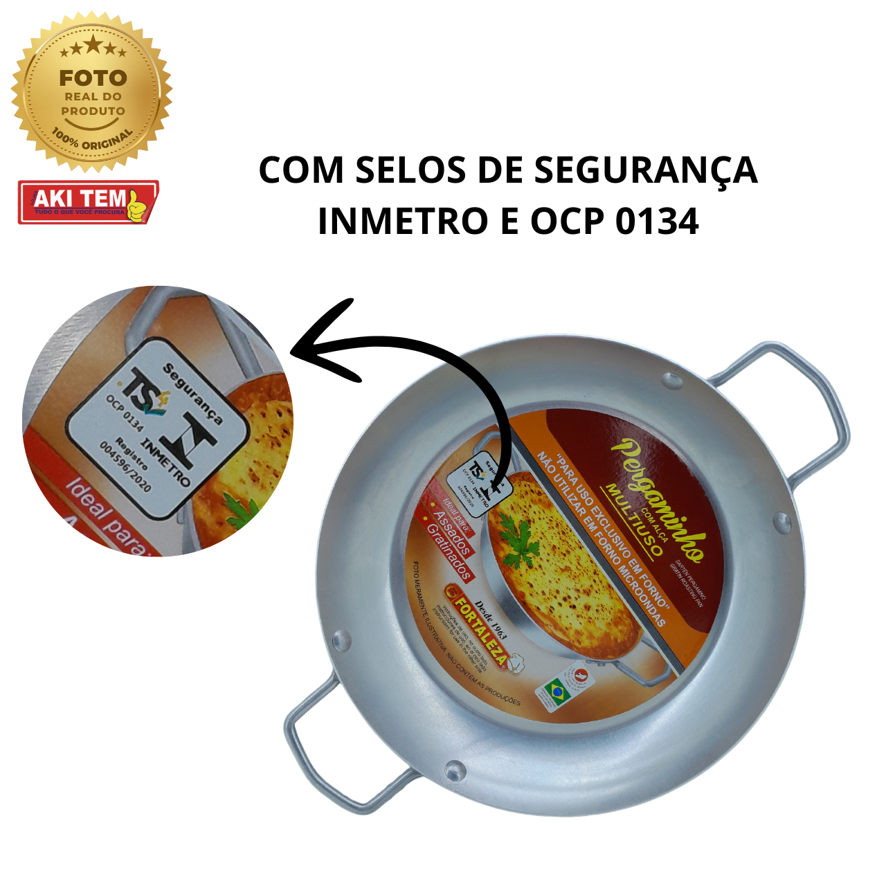 Frigideira Pergaminho em Aluminio N20 Multiuso Com Alças - Lojas Aki Tem
