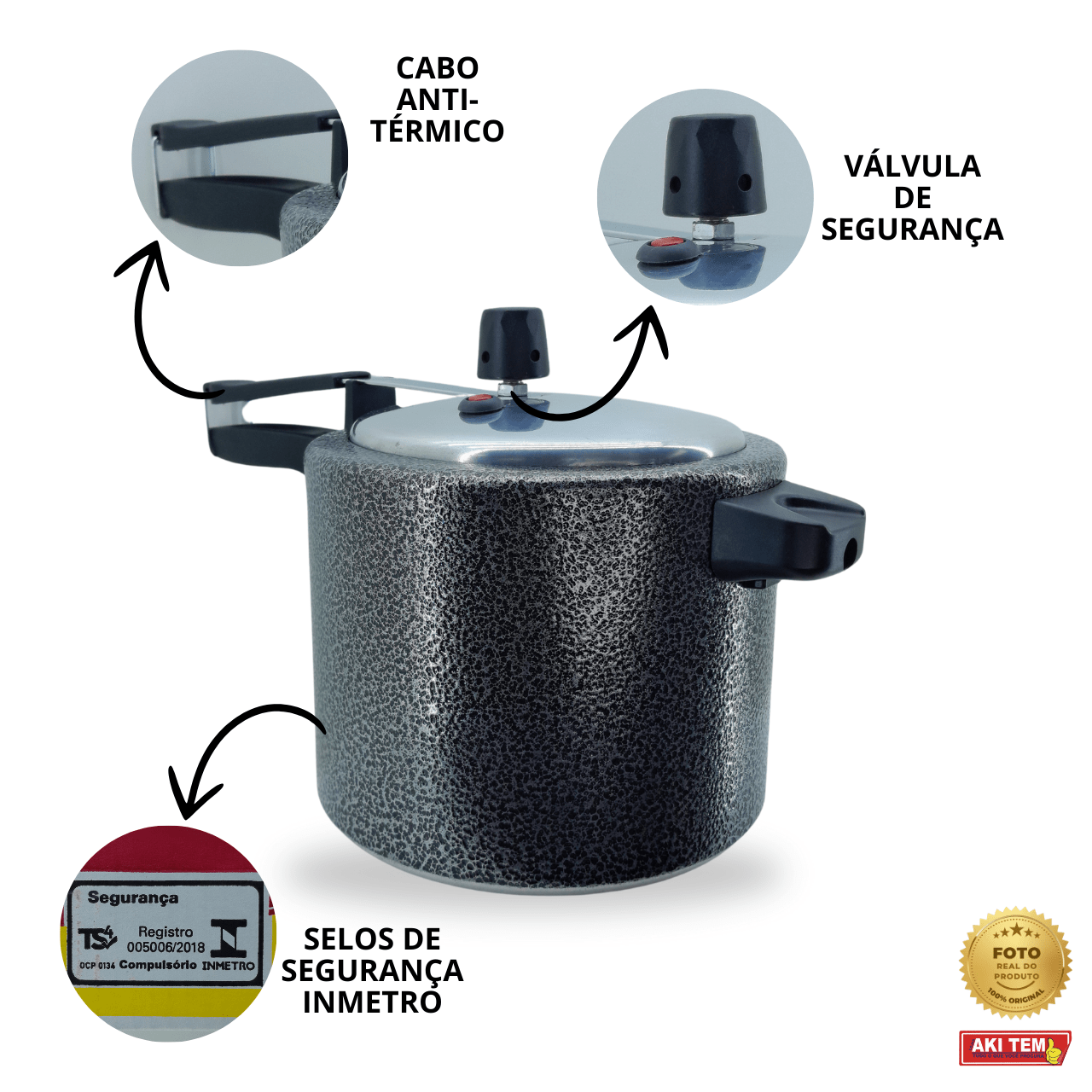 Panela de Pressão Mr. Cook 4,5 Litros - Várias Cores - Lojas Aki Tem