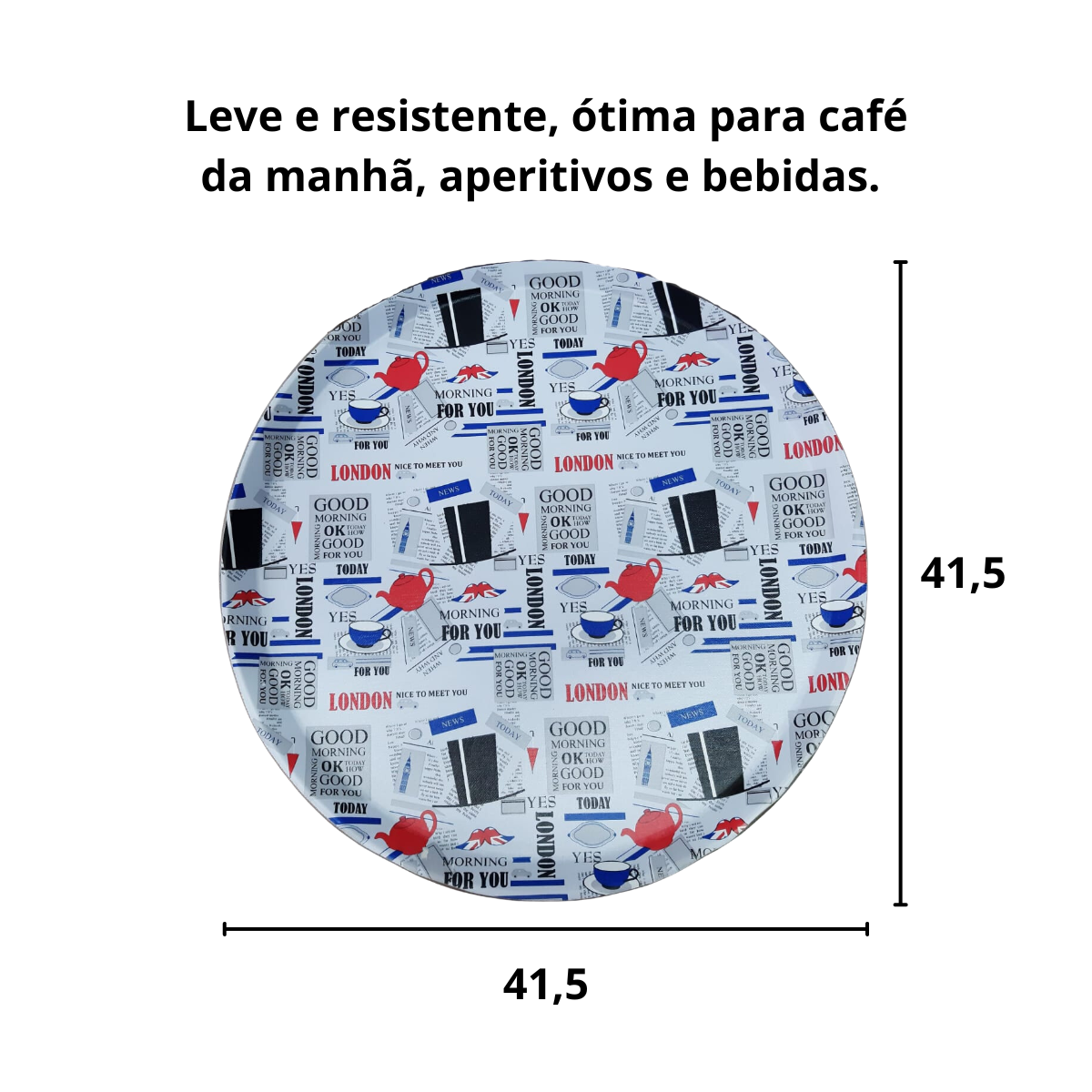 Bandeja Redonda de Plástico Profissional 40cm - Várias Estampas - Lojas ...