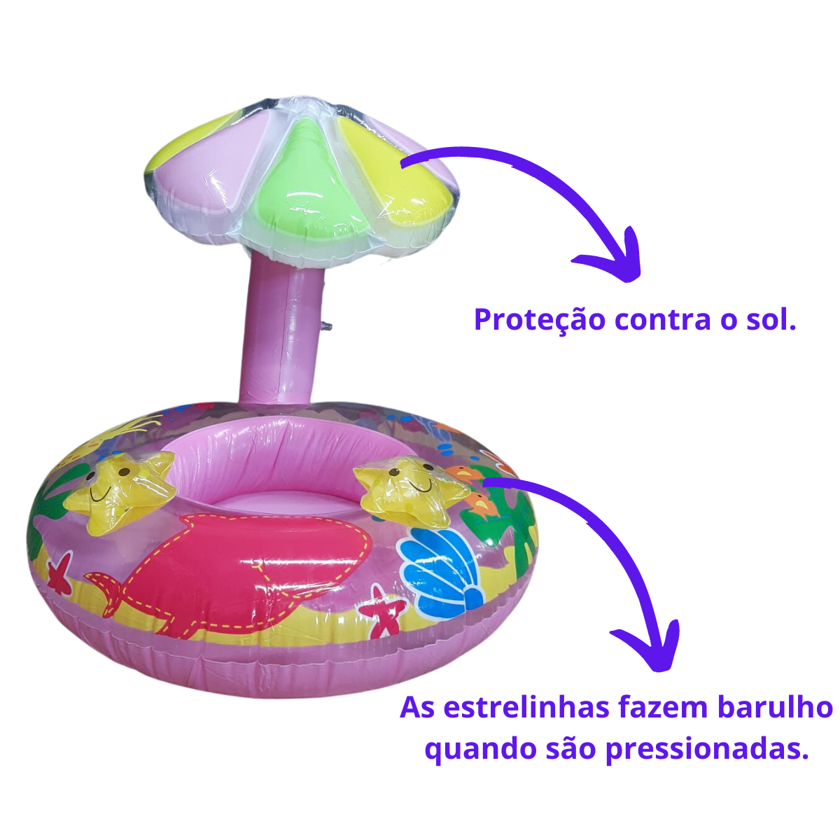 Boia Inflável Infantil Com Guarda Sol 67cm - POP Brinquedos - Lojas Aki Tem