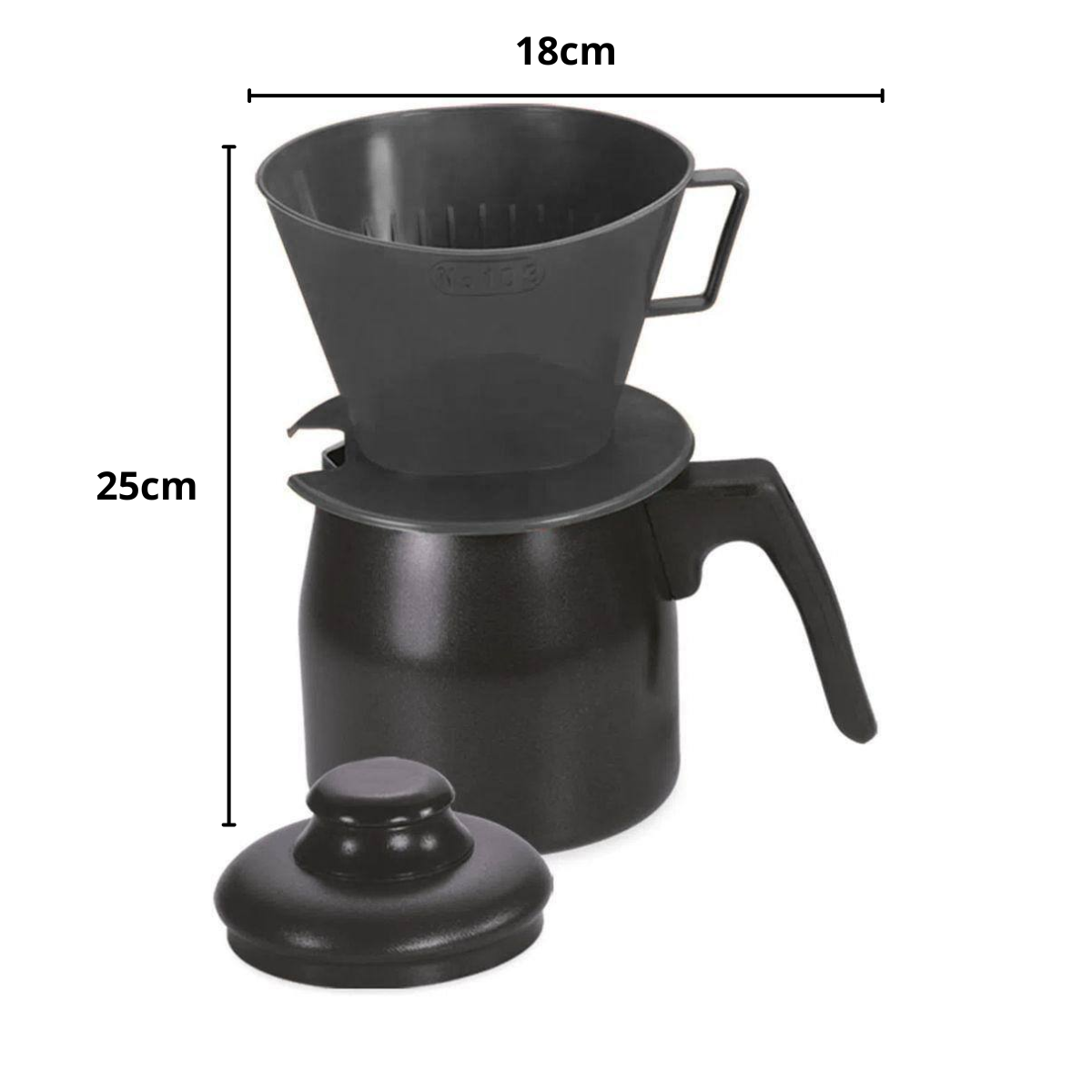 Bule De Alumínio 1 Litro + Porta Filtro Black - Fortaleza - Lojas Aki Tem