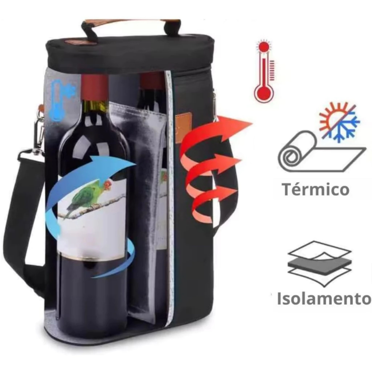 Bolsa Para Vinho Térmica Wine Bag Multiuso Com Alça Oxford - Lojas Aki Tem