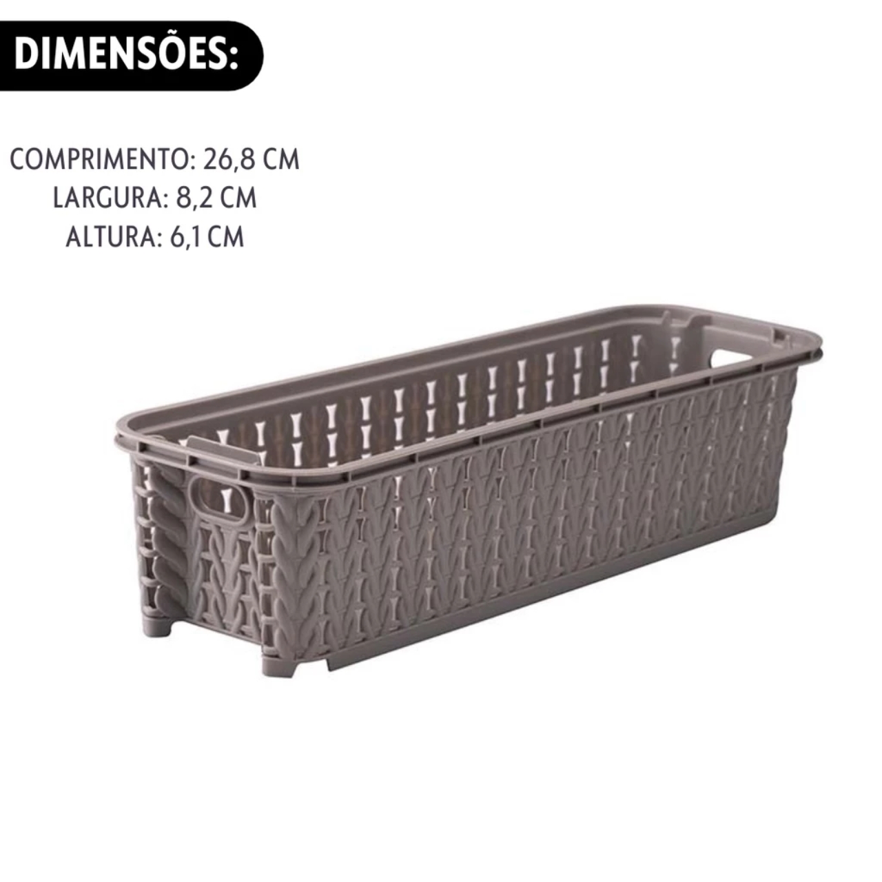 Cesta Retangular Trama 27x8cm com 920ml - Lojas Aki Tem