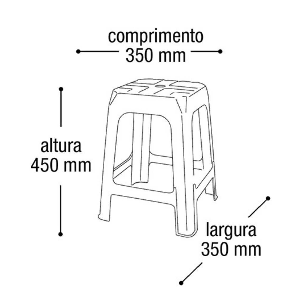 Banqueta Preta Toyplast - Lojas Aki Tem
