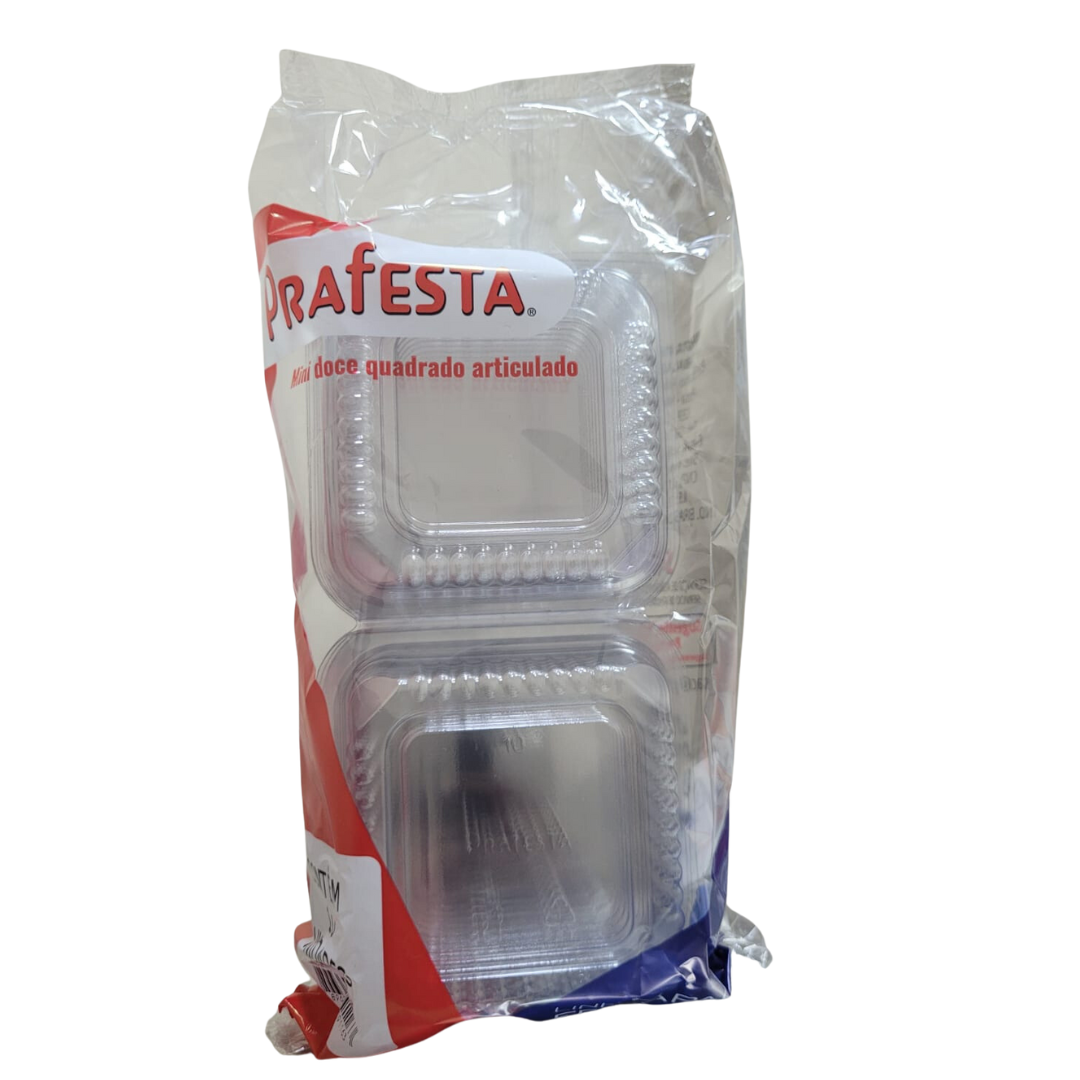 Mini Doce Quadrado Articulado com 10 un. - Prafesta - Ômega Embalagens
