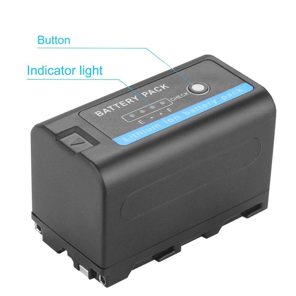 Bateria Probty NP-F750 F770 Li-Ion 7.4V 6.200mAh c/ Indicador de Carga - Backup Equipamentos