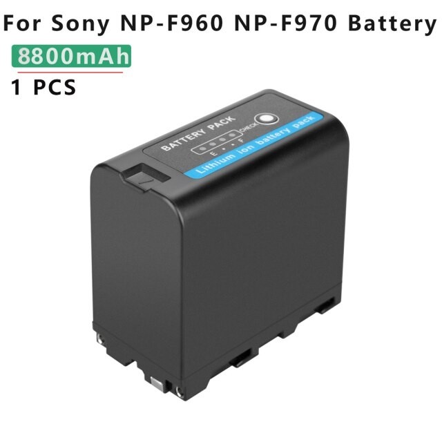 Bateria Probty NP-F970 F960 Li-Ion 7.4V 8.800mAh c/ Indicador de Carga - Backup Equipamentos