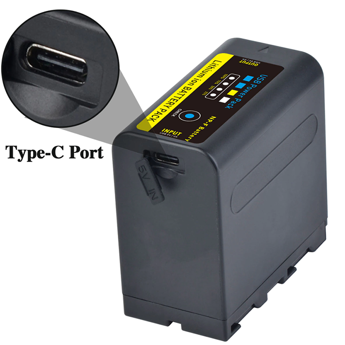 Bateria Batmax NP-F970 USB-C Lithium-Ion 7.4V 9.600mAh - Backup Equipamentos