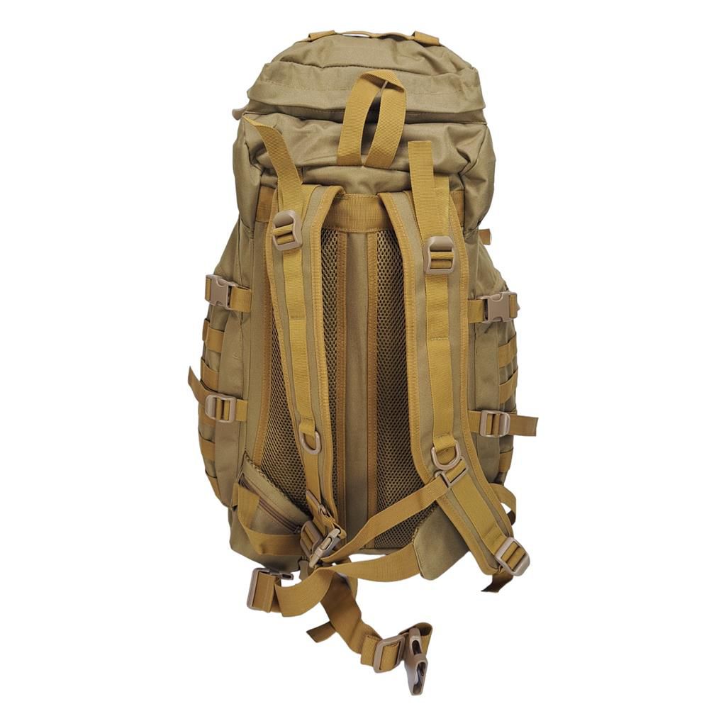 Mochila Tática Camping Boca Saco Cor Caqui 50L - Febre do Aço