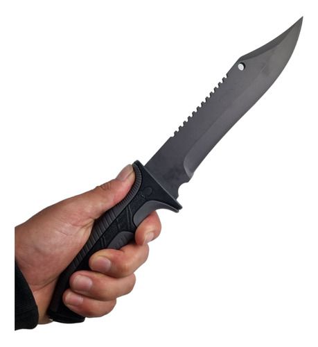 Faca Tática Ergonômica Cinza - Conforto e Precisão 🗡️🌫️ - Febre do Aço