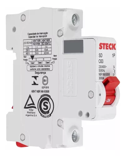 DISJUNTOR SD61 63A 1P CURVA C 3KA - Infra Elétrica