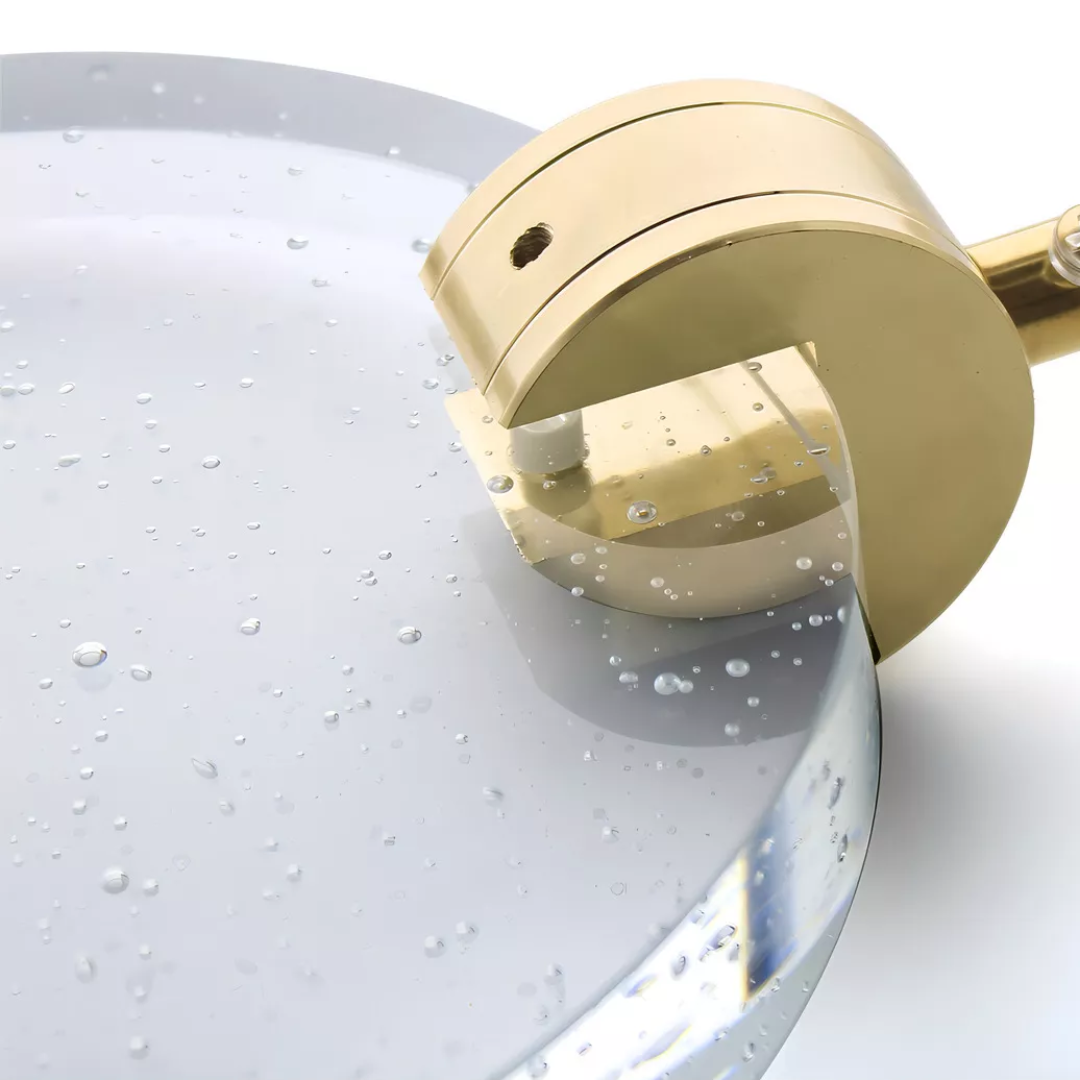 Luminária Pendente Disco Cristal C/ Bolhas Dourado Led 8111 110V/220V ...