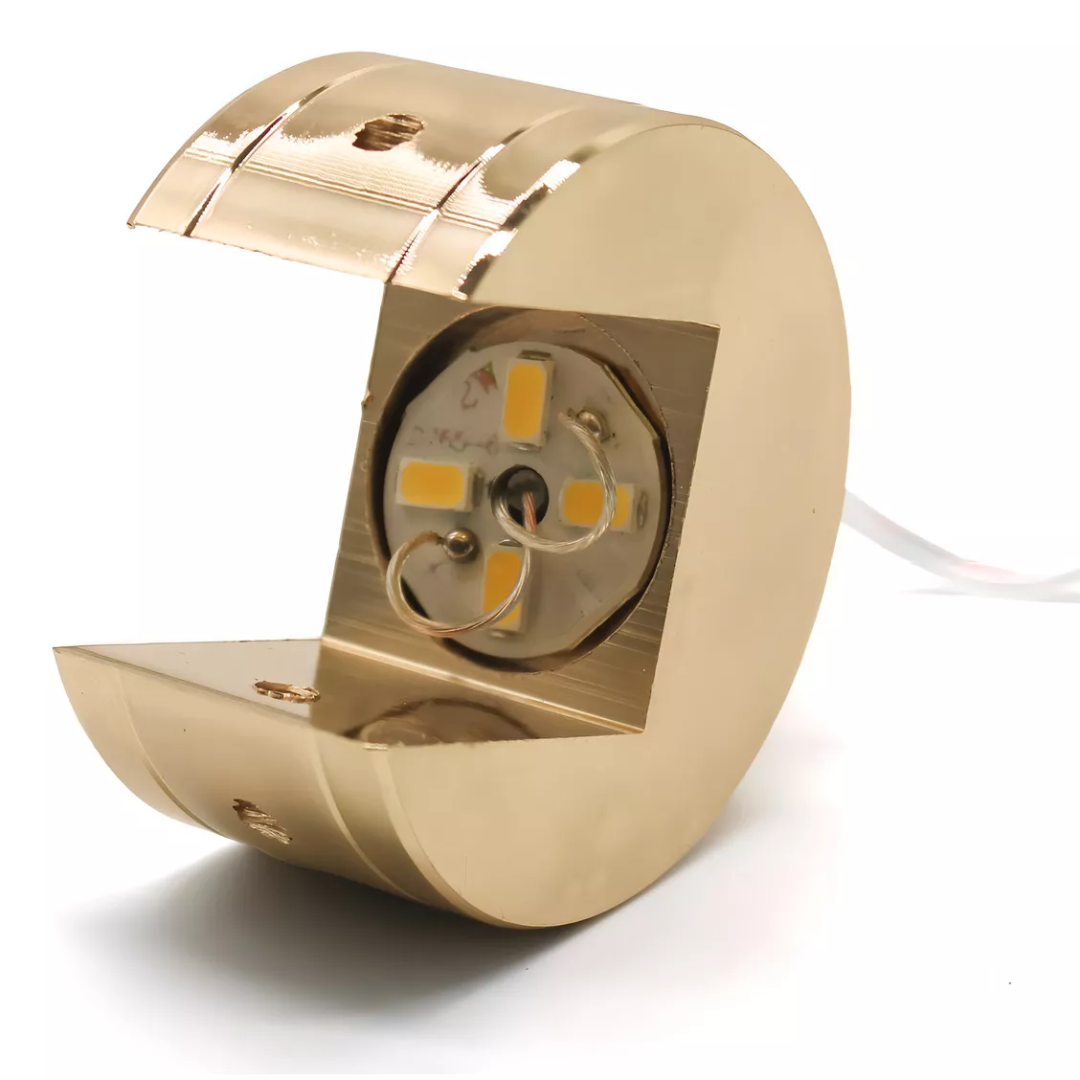 Luminária Pendente Disco Cristal C/ Bolhas Dourado Led 8111 110V/220V ...