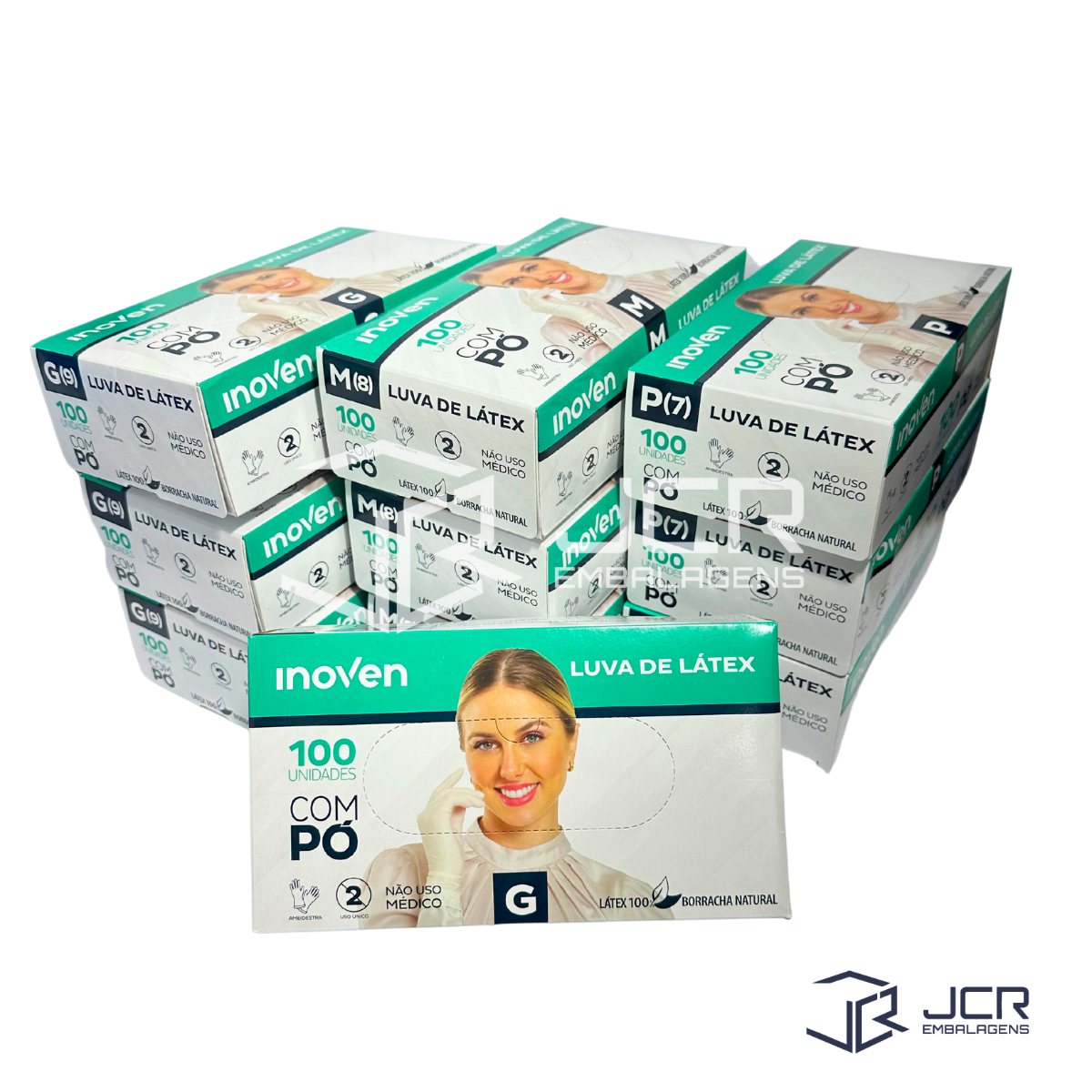 Luvas Látex Com Pó Branca TAM P M G com 100 Unidades Inoven - JCR ...