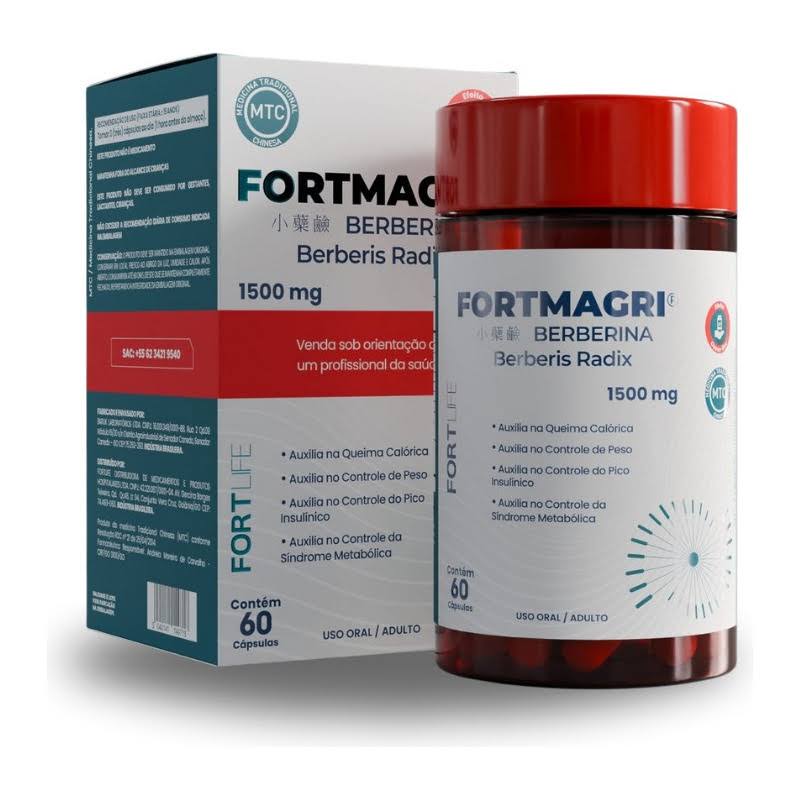 Suplemento Fortmagri Berberina 1500mg Com 60 Cápsulas FortLife | FortL ...