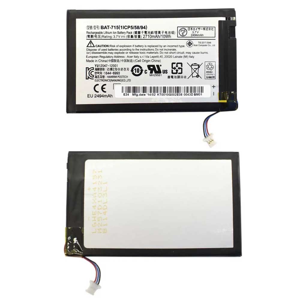 Bateria Tablet Acer 3.7v 2710mAh/10Wh BAT-715(1ICP5/58/94) - Seven ...