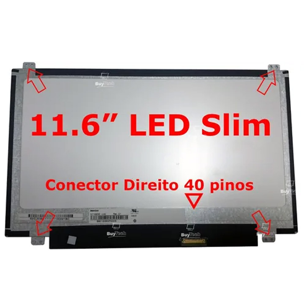 Tela Para Notebook 11.6' B116xw03 V.2 Hd 40pin - Seven Distribuidora de ...